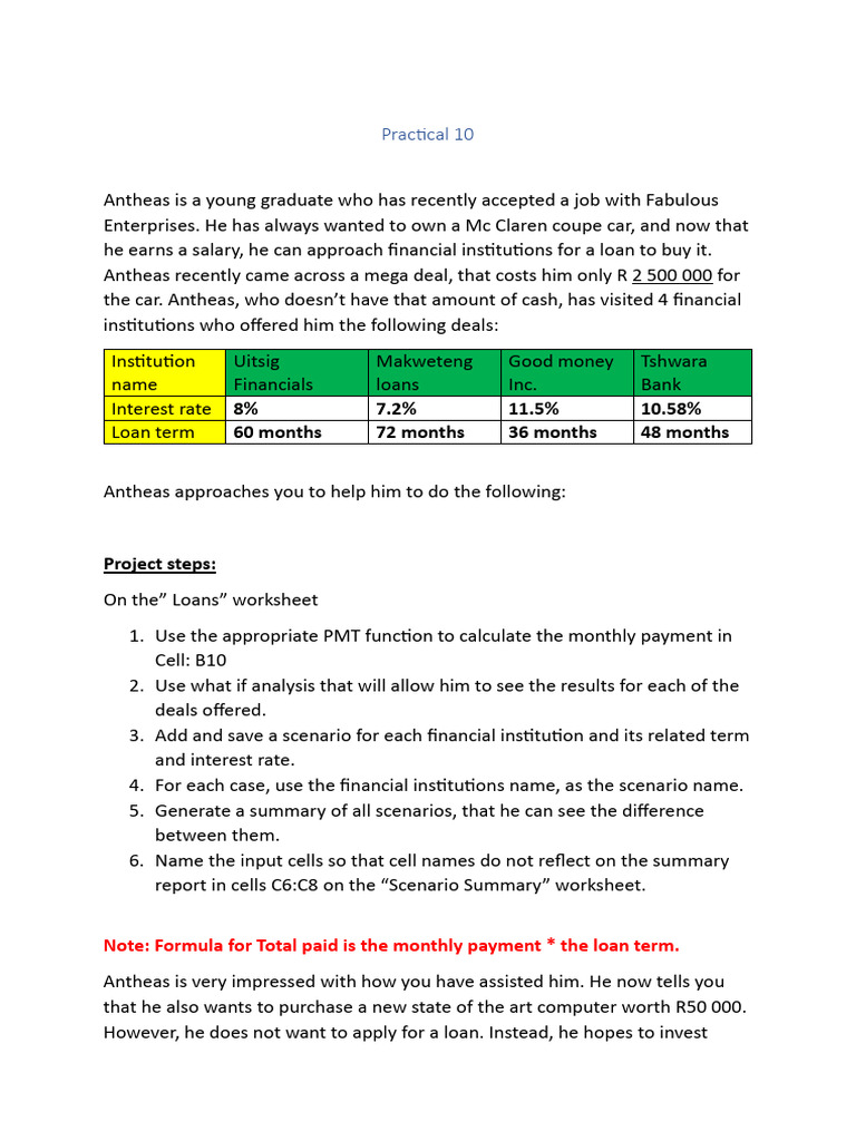 Practical 10 Instructions | PDF | Interest | Economies