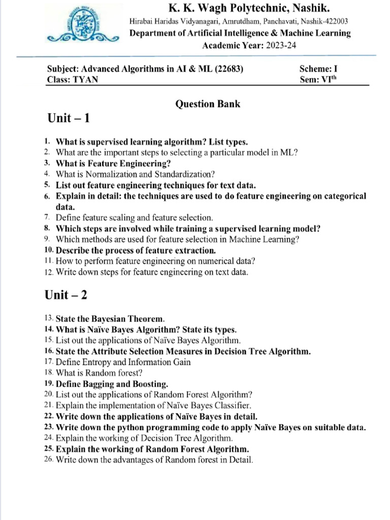 Sample Question Paper | PDF