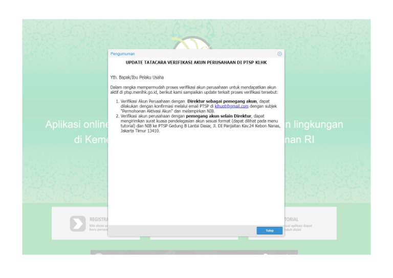 DAFTAR AKUN KEMENLH | PDF