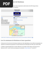 Liste des 24 communes de Kinshasa | PDF | Kinshasa | République ...