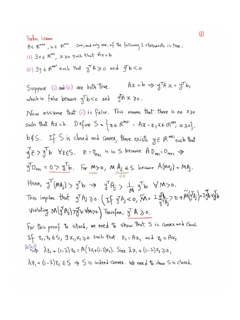 05 Farkas Lemma | PDF