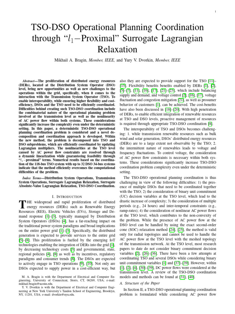 TSO-DSO Operational Planning Coordination Through " Proximal" Surrogate Lagrangian Relaxation ...