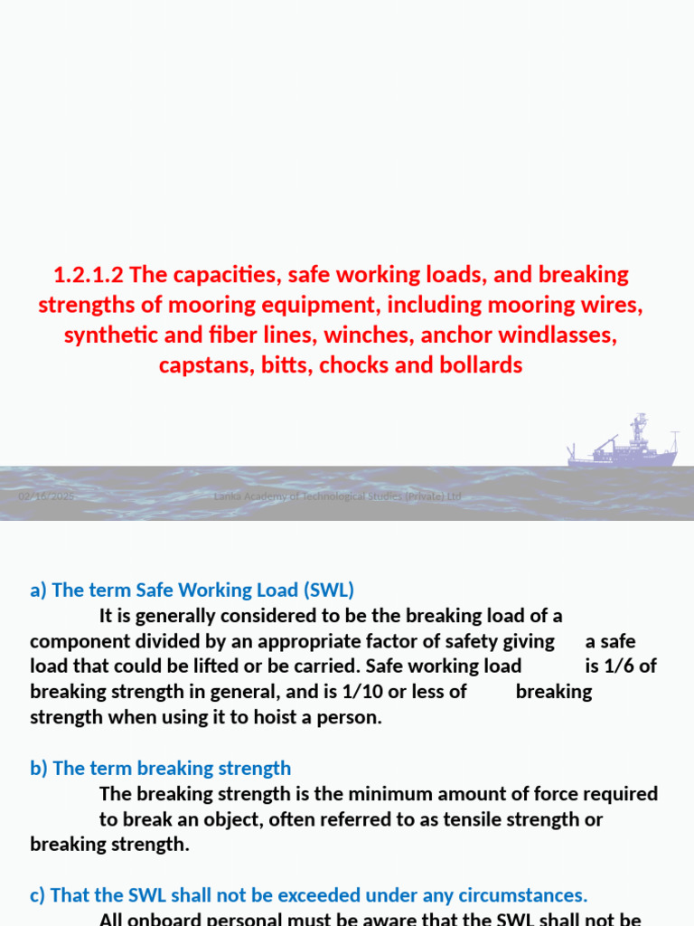 Mooring Equipment Safety Guidelines | PDF | Rope | Manufactured Goods