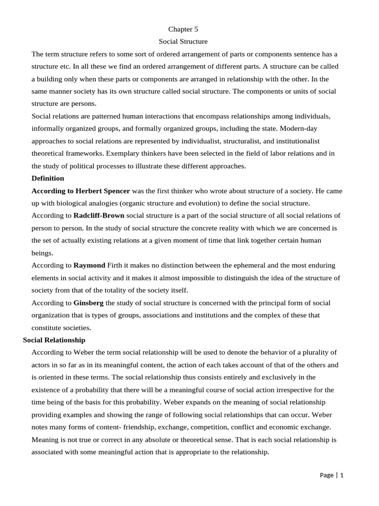 Sociology: Social Structure Basics | PDF | Social Status | Gender