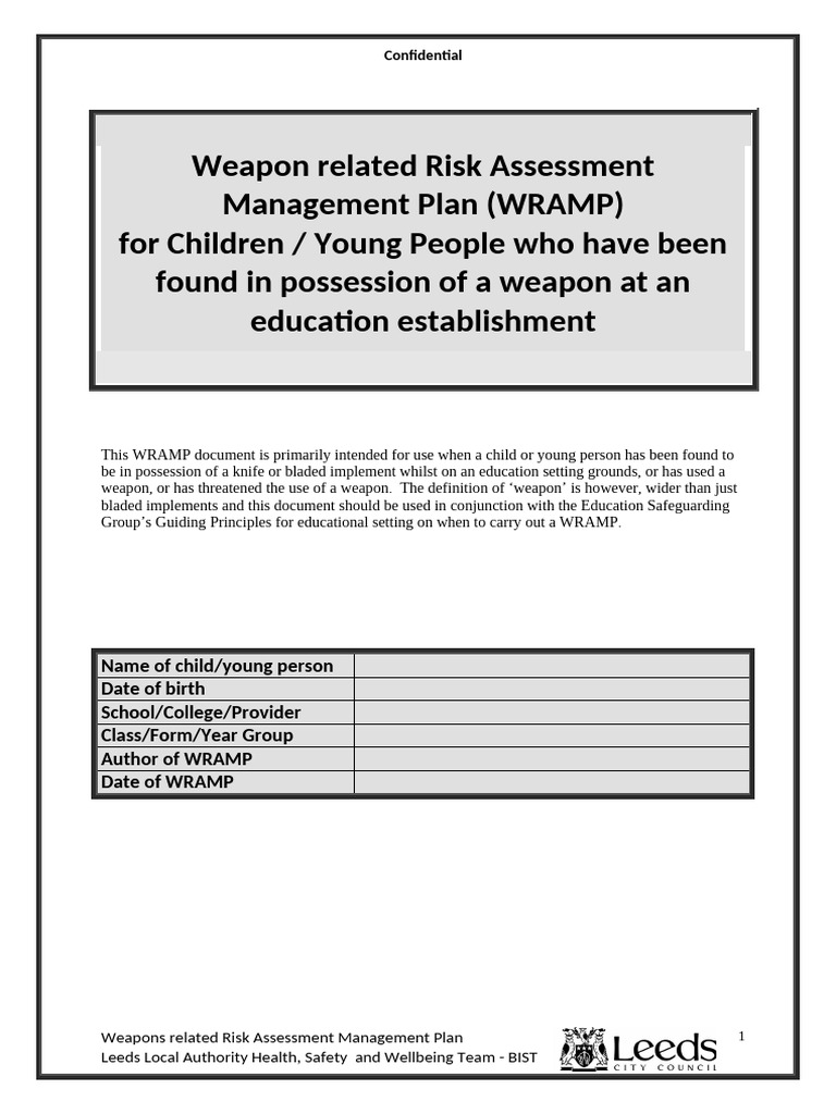 WRAMP Document 2024 | PDF | Risk | Caregiver