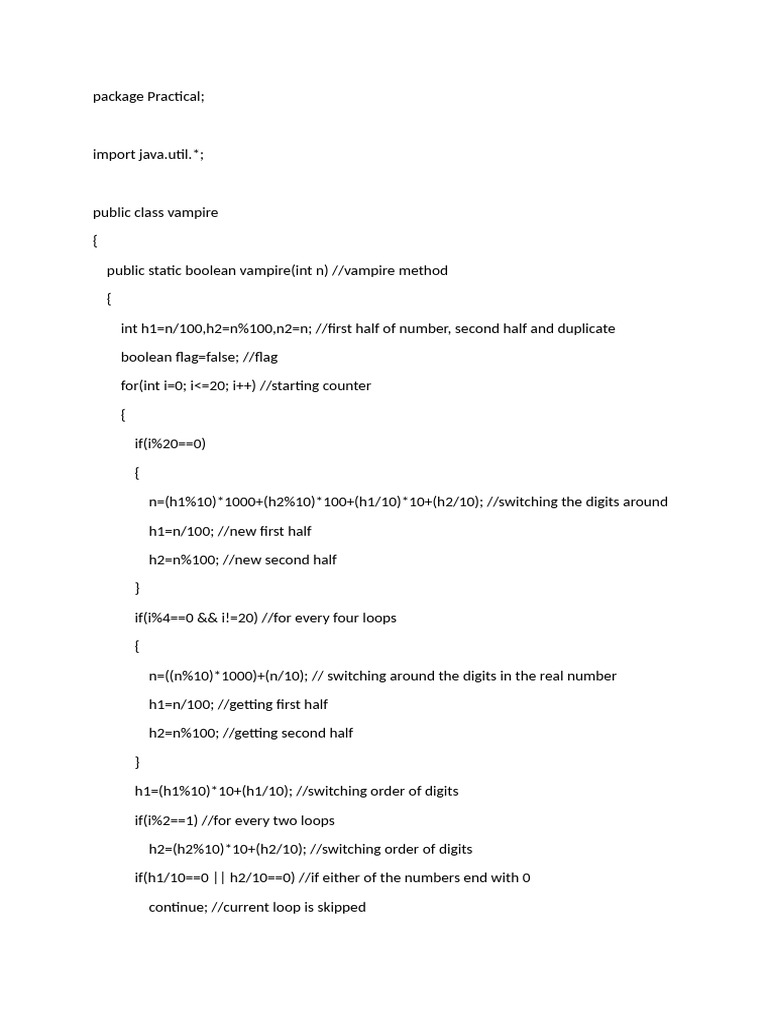 vampire number | PDF | Computer Programming | Software Engineering