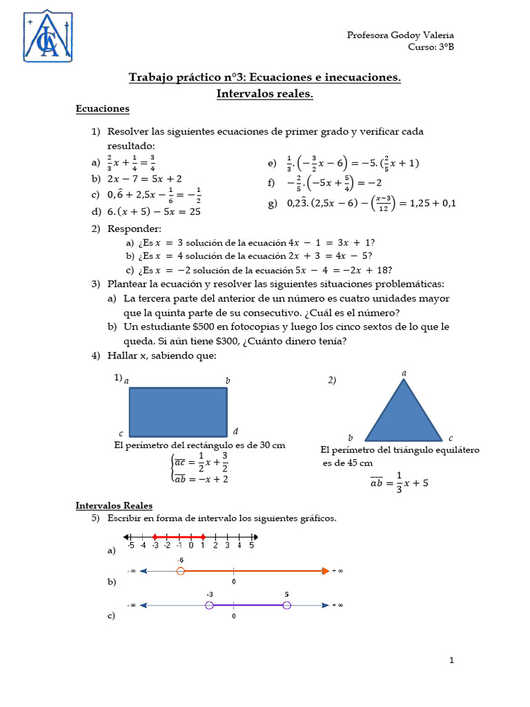Ecuaciones e Inecuaciones: Ejercicios y Gráficas | PDF | Ecuaciones | Geometría euclidiana