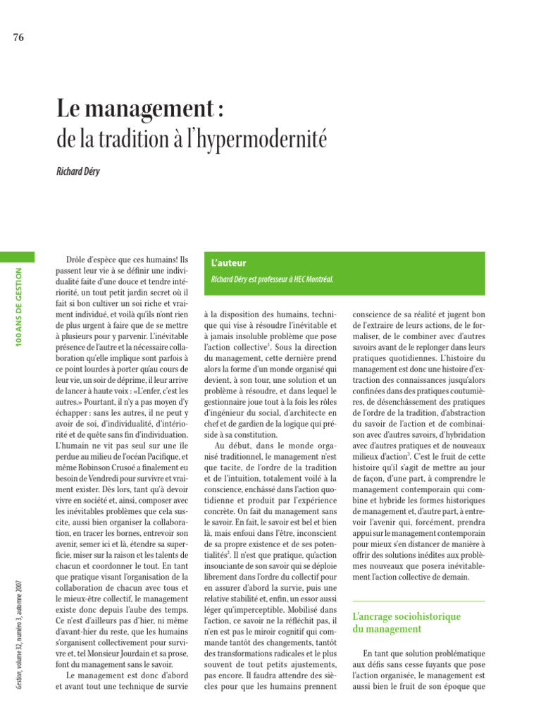 Évolution du management moderne | PDF | Économie | Business