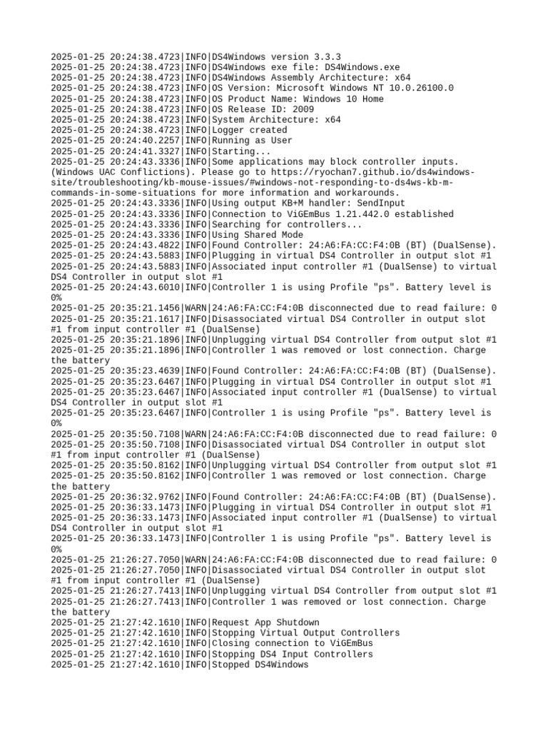 Ds4windows Log 20250125.1 | PDF | Microsoft Windows | Microsoft Software