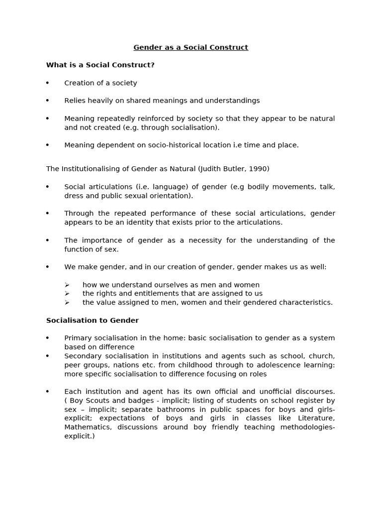 Understanding Gender as a Social Construct | PDF | Gender | Gender Studies