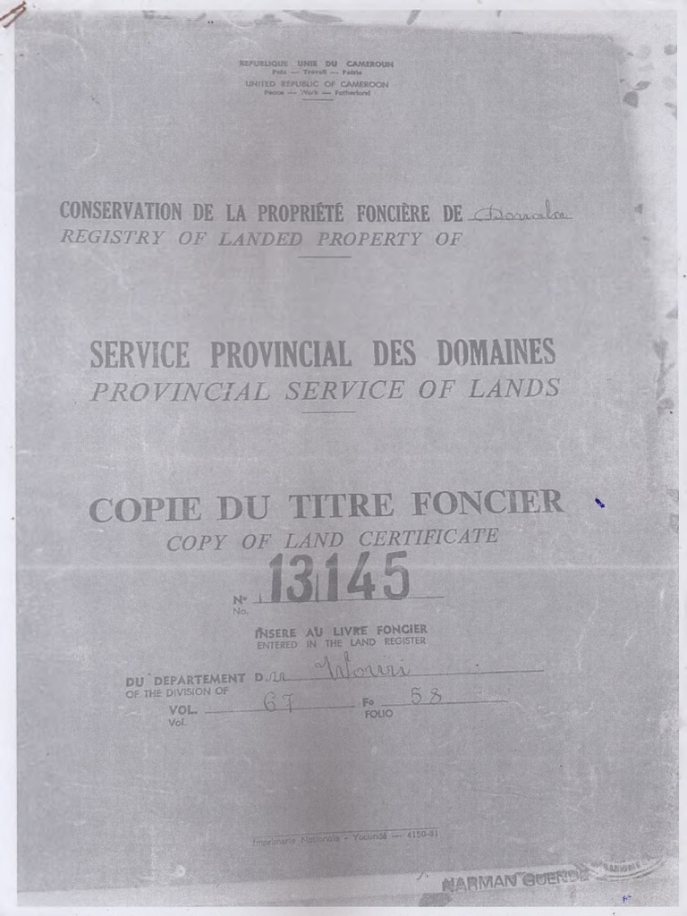 Copie Du Titre Foncier | PDF