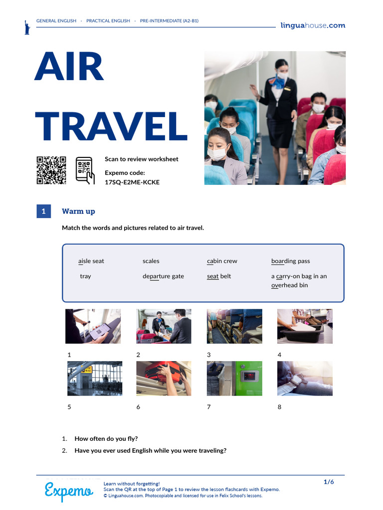 Air Travel American English Student | PDF | Question | Linguistics