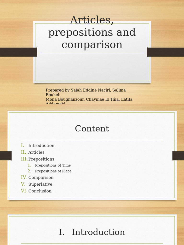 Articles Comparison Prepositions | PDF | Adjective | Linguistic Typology