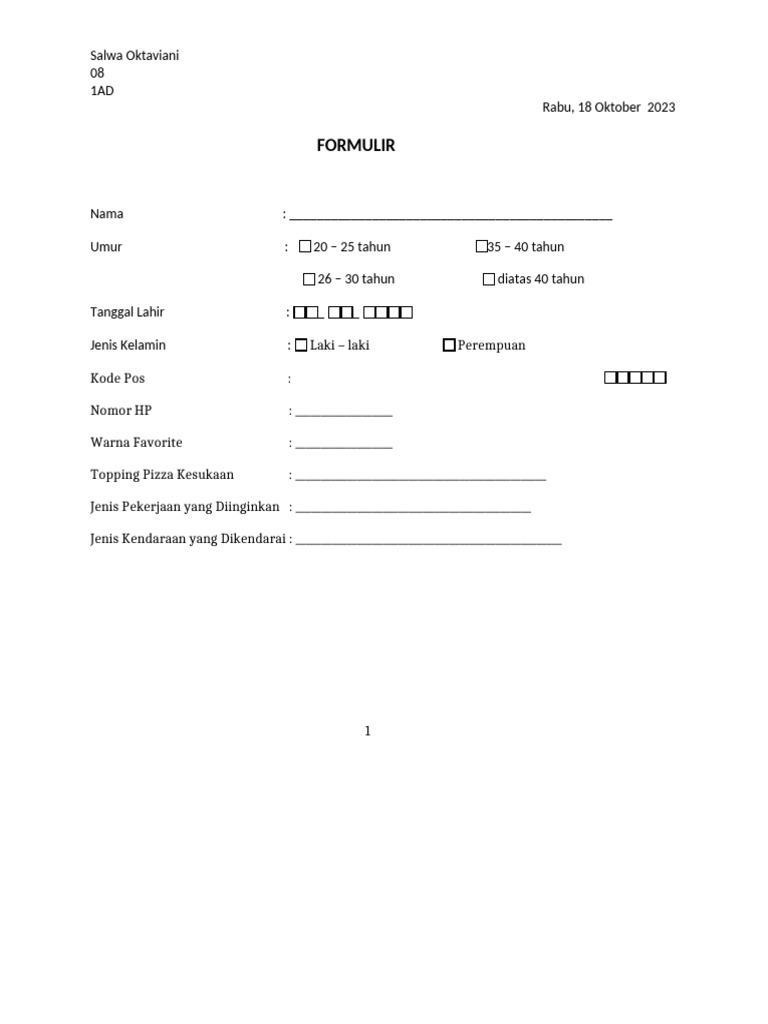 Formulir Manual | PDF