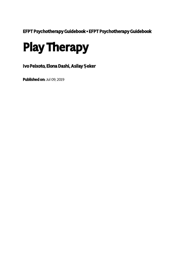 Play Therapy: EFPT Psychotherapy Guidebook - EFPT Psychotherapy ...