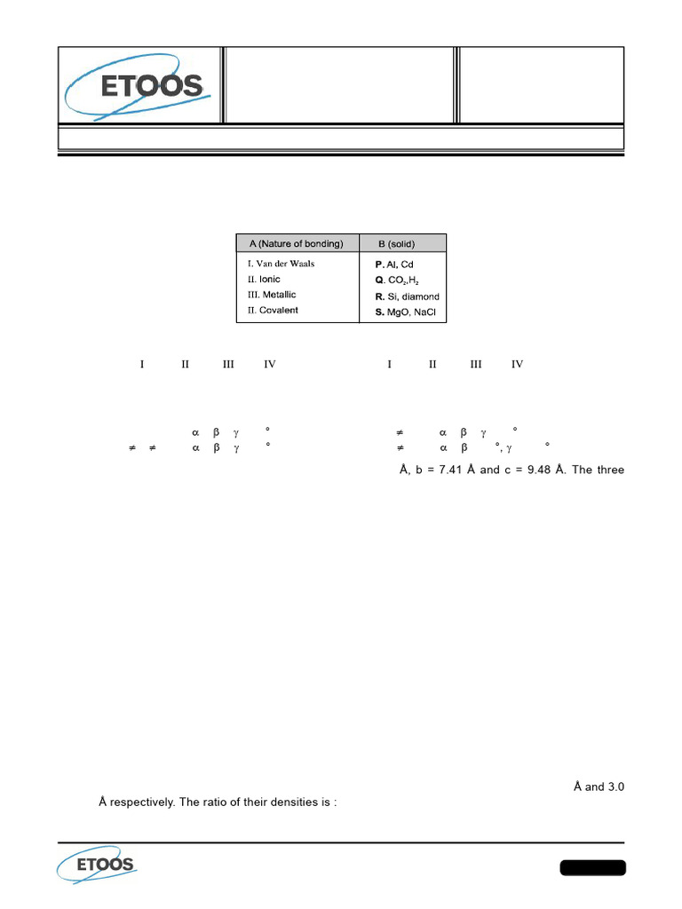 DPP_02_Solid_State | PDF | Crystal Structure | Chemistry