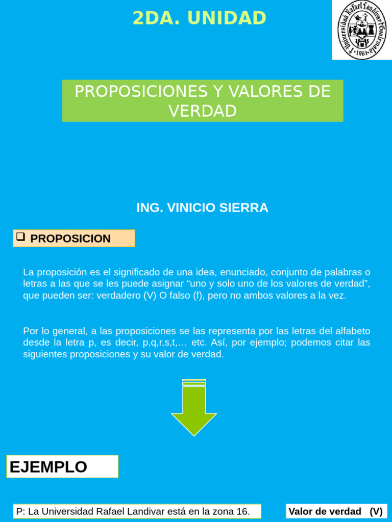 Semana 2 Proposiciones y Valores de Verdad | PDF | Proposición | Lógica