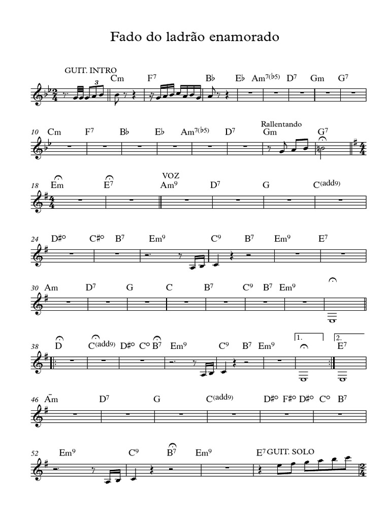 Fado Do Ladráo Enamorado - Full Score | PDF