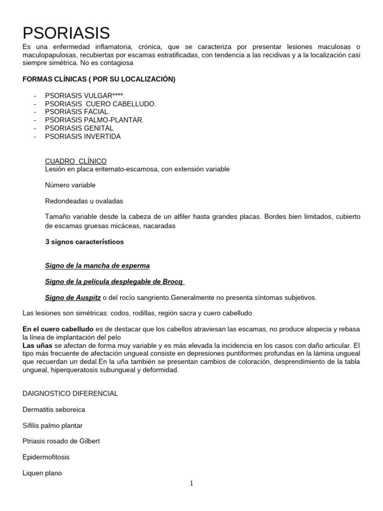 Guía Completa sobre Psoriasis: Tipos y Tratamientos | PDF | Psoriasis ...