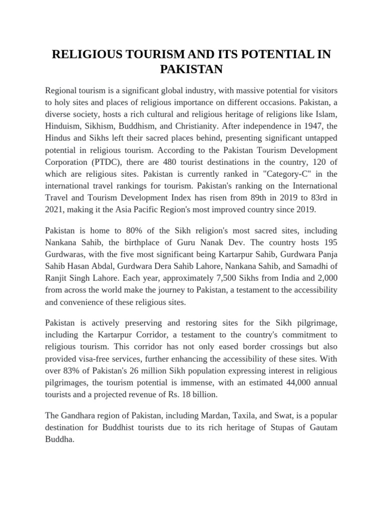 Potential of Religious Tourism in Pakistan | PDF | Indian Religions