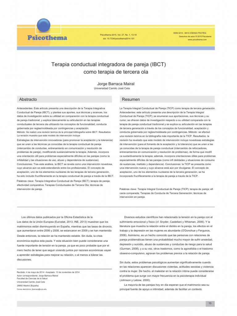 Lectura obligatoria_Integrative Behavioral Couple Therapy_2015 (IBCT ...