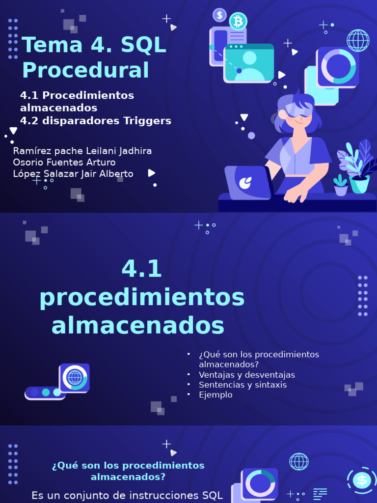 Procedimientos y Disparadores en SQL | PDF | Ingeniería Informática | Tecnologías de la información