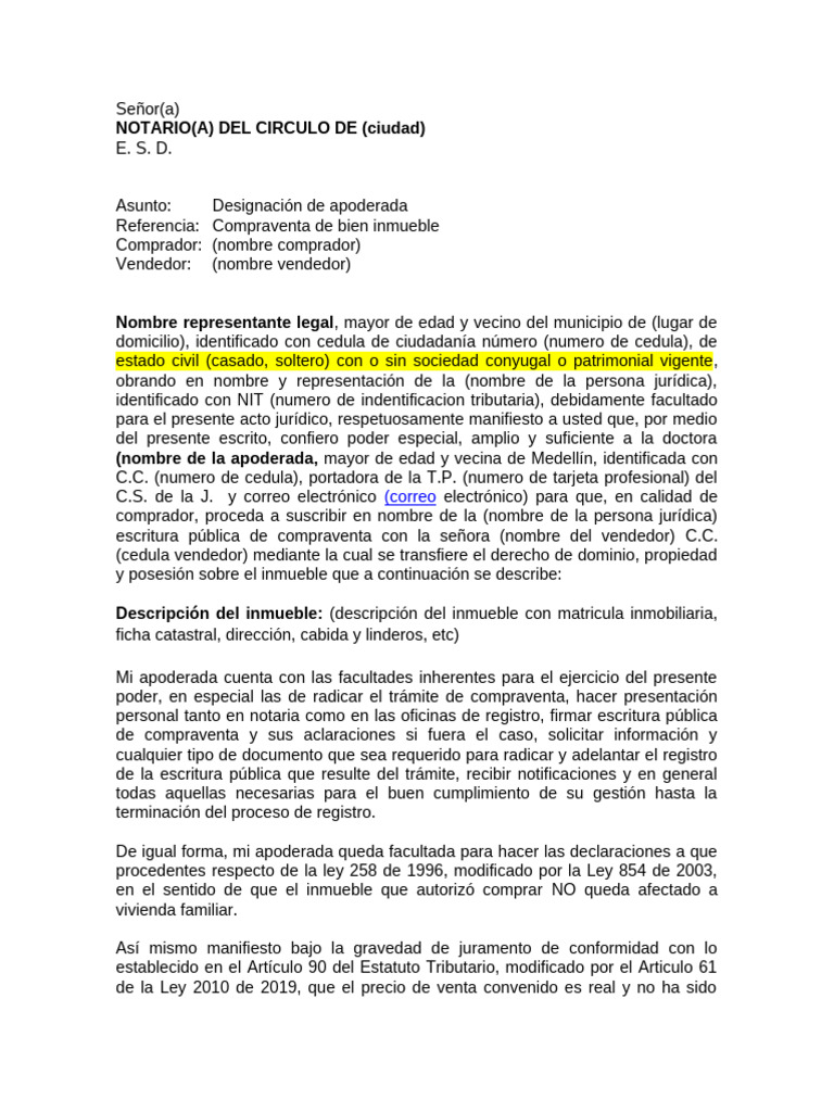 Poder para Compraventa | PDF