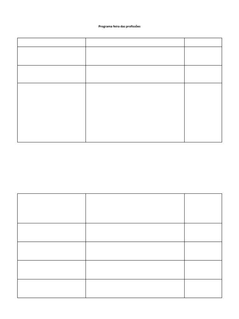 Programa Feira Das Profissões | PDF