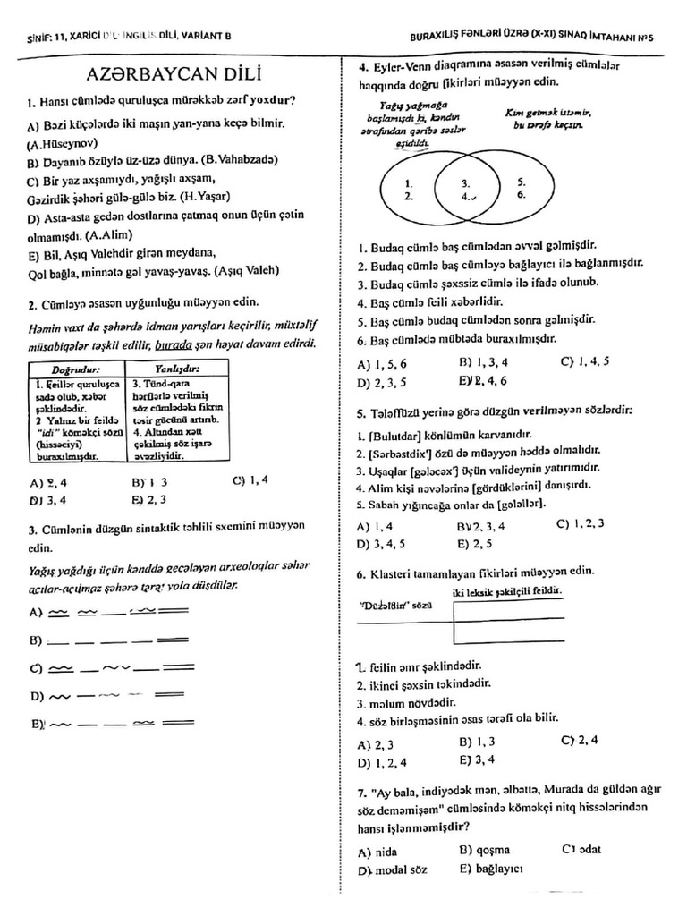 Otk 16 fevral 2025 buraxılış XI sinif | PDF
