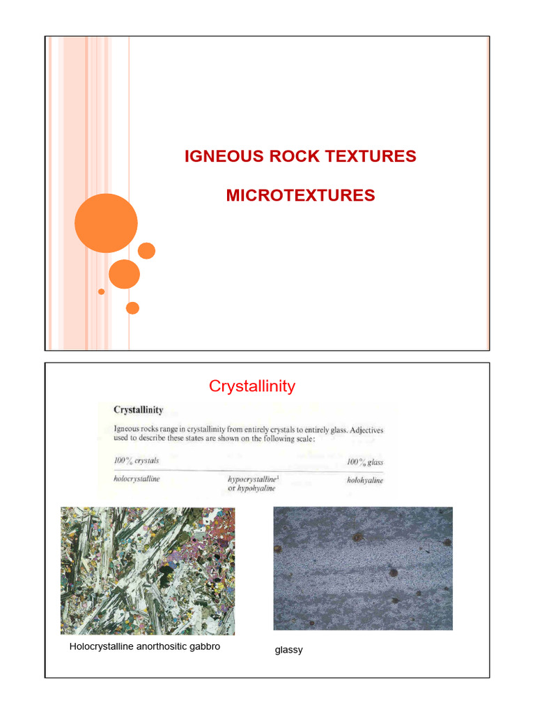 Igneous Rock Textures Explained | PDF | Igneous Rock | Volcanism