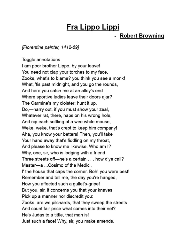 Fra Lippo Lippi by Robert Browning | PDF