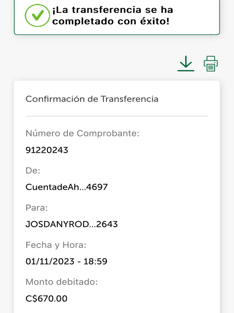 Confirmación de Transferencia Banpro | PDF