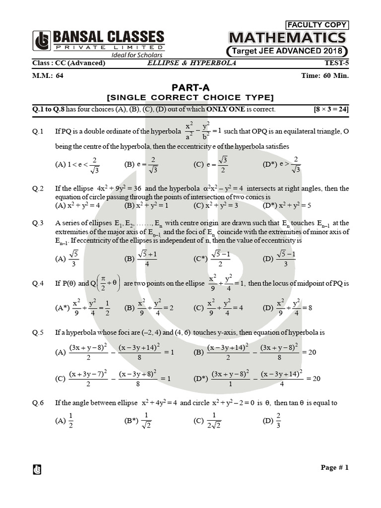 05 Ellipse Hyperbola | PDF | Ellipse | Geometry