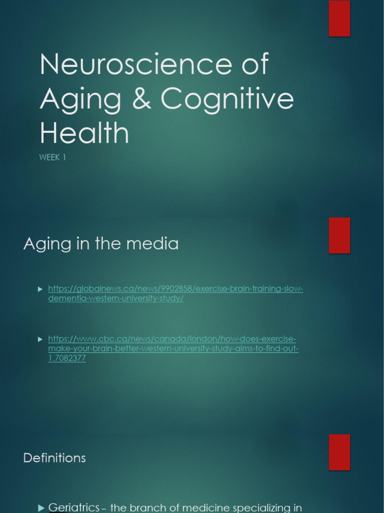 Neuroscience of Aging and Cognitive Health | PDF | Ageing | Dementia