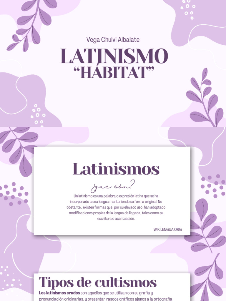 Latinismo HÁBITAT Vega Chulvi Albalate | PDF