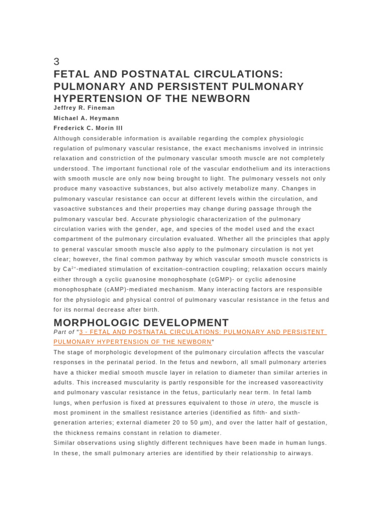 Capítulo 3 Circulación Fetal y Postnatal | PDF | Blood Vessel | Artery