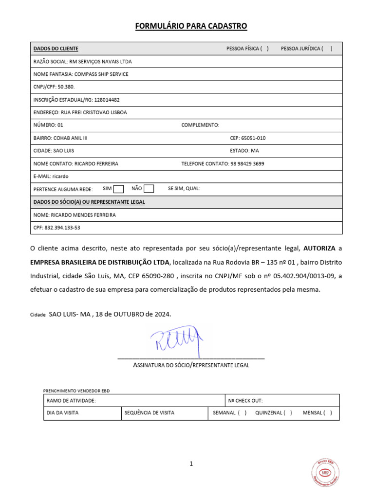 Formulário para Cadastro | PDF