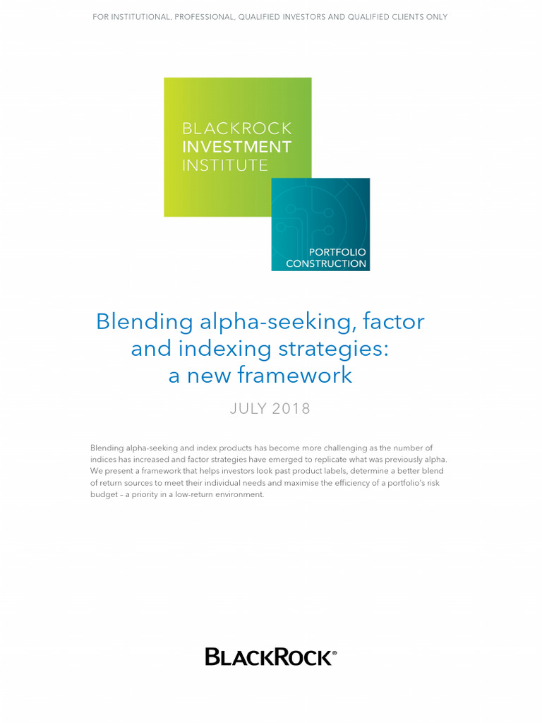 Blending Alpha and Index Strategies Framework | PDF | Investing | Beta ...