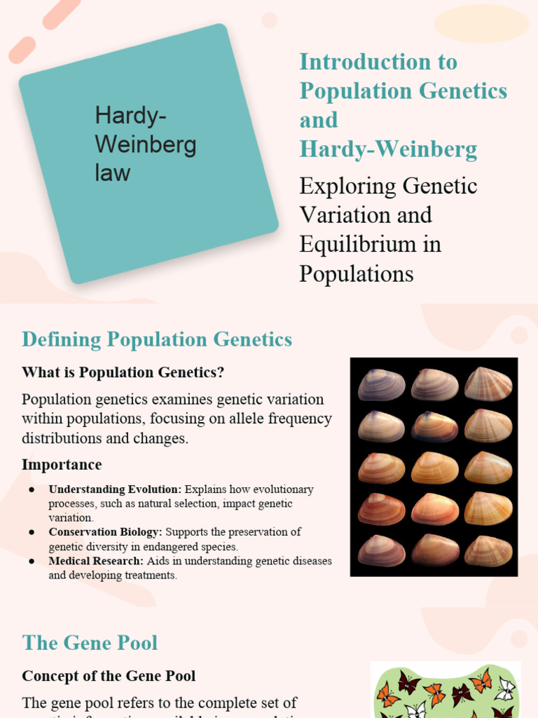 Introduction To Population Genetics and The Hardy Weinberg Principle ...