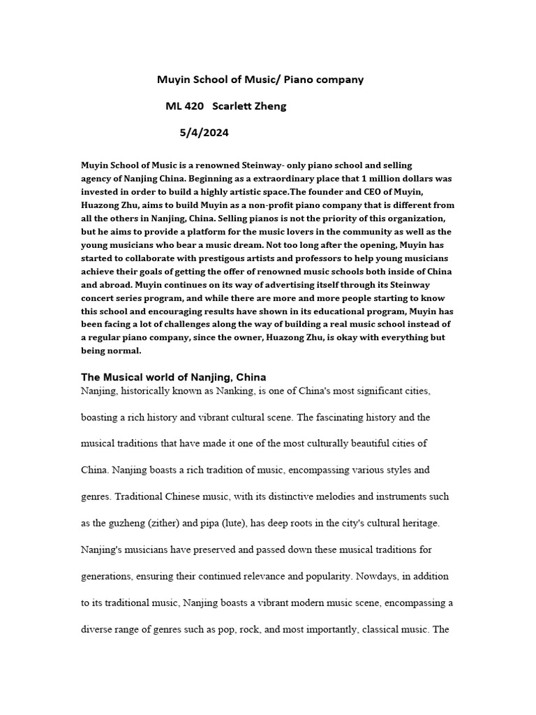 Muyin School of Music - Case Study | PDF | Mentorship | Concert