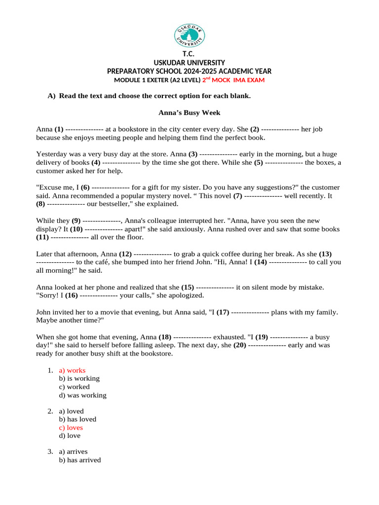 Mock IMA Exam 2 Answers | PDF