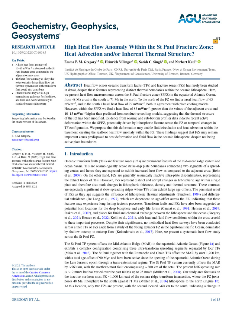 High Heat Flow Anomaly Observed Within The ST Paul | PDF | Plate ...