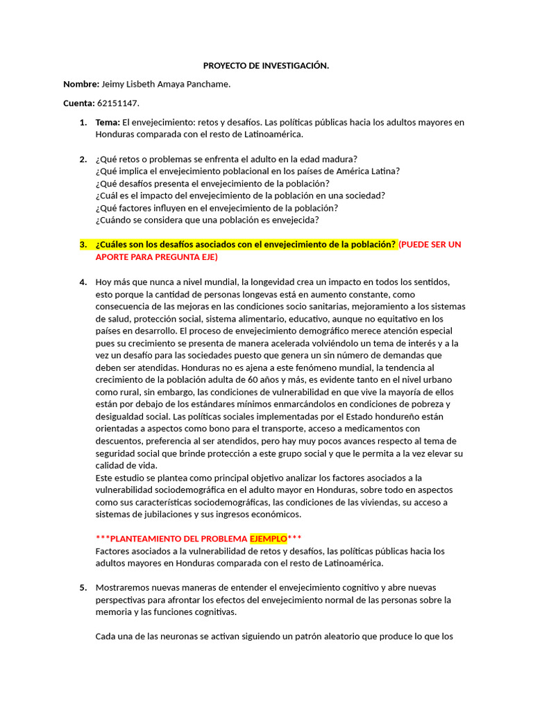 Proyecto de Investigación | PDF | Cerebro | Envejecimiento