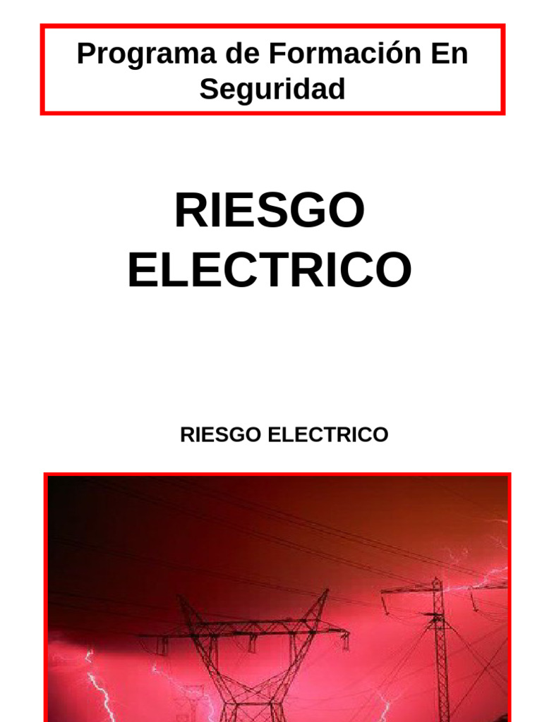Riesgo Eléctrico Pdf Conductor Electrico Electricidad