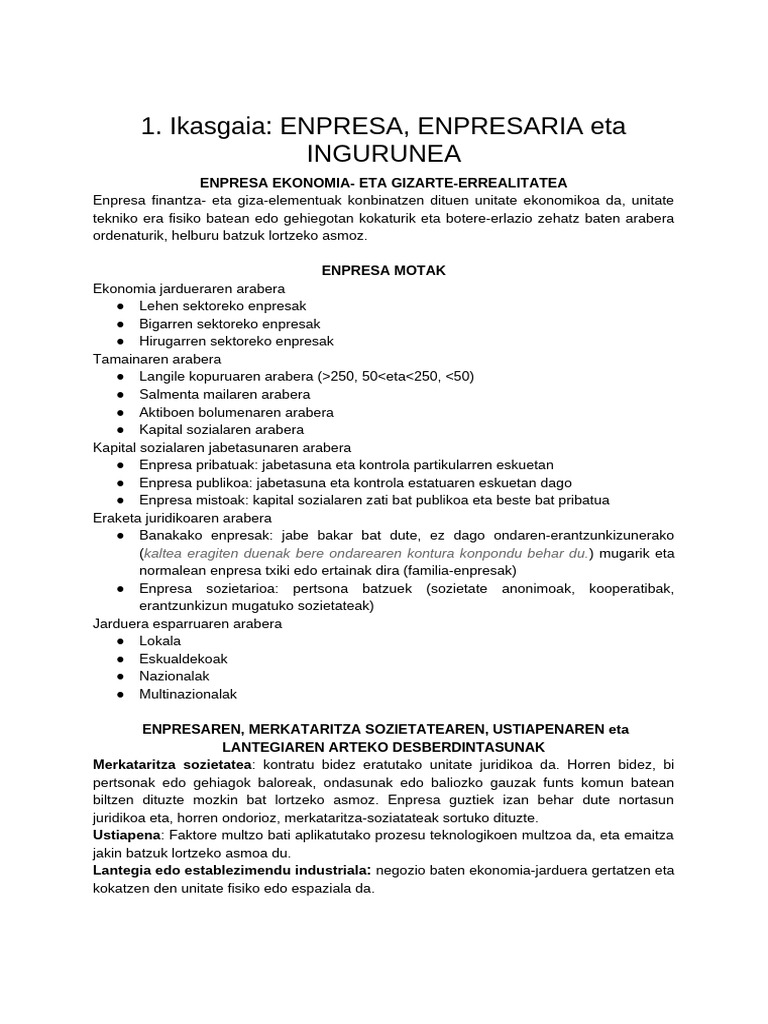 Enpresako Apunteak - Docx Fitxategiaren Kopia | PDF