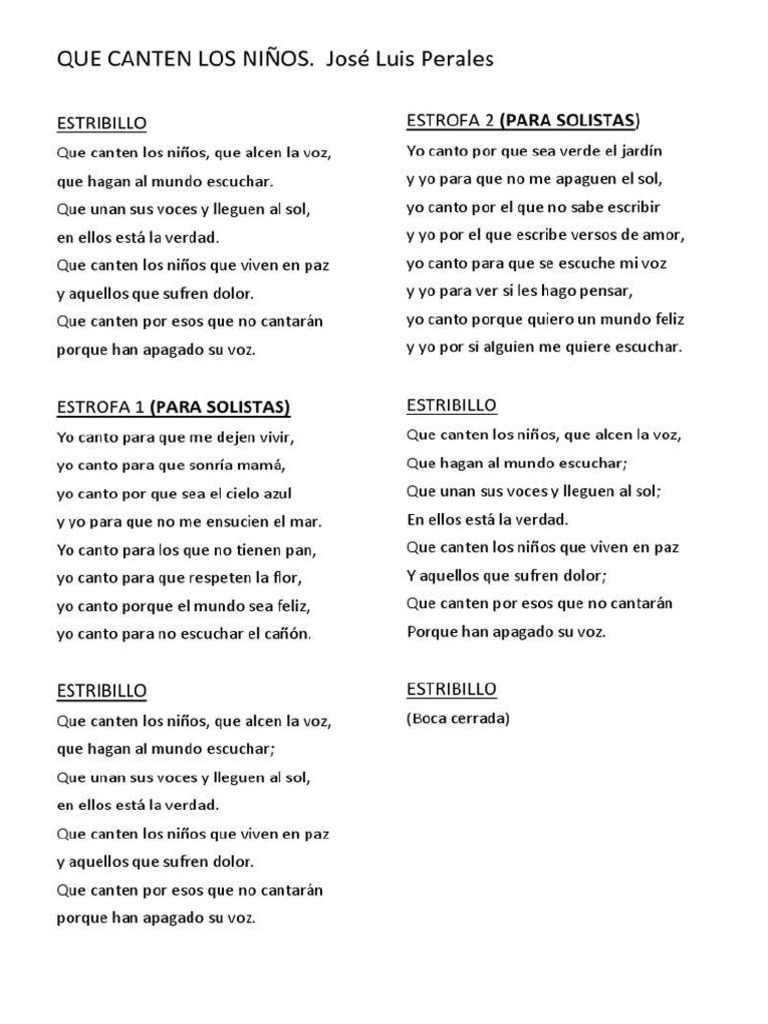 Que Canten Los Niños | PDF