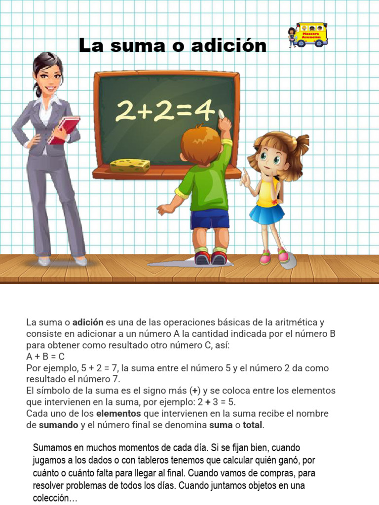 Elementos de la Suma en Aritmética | PDF | Matemática Elemental ...