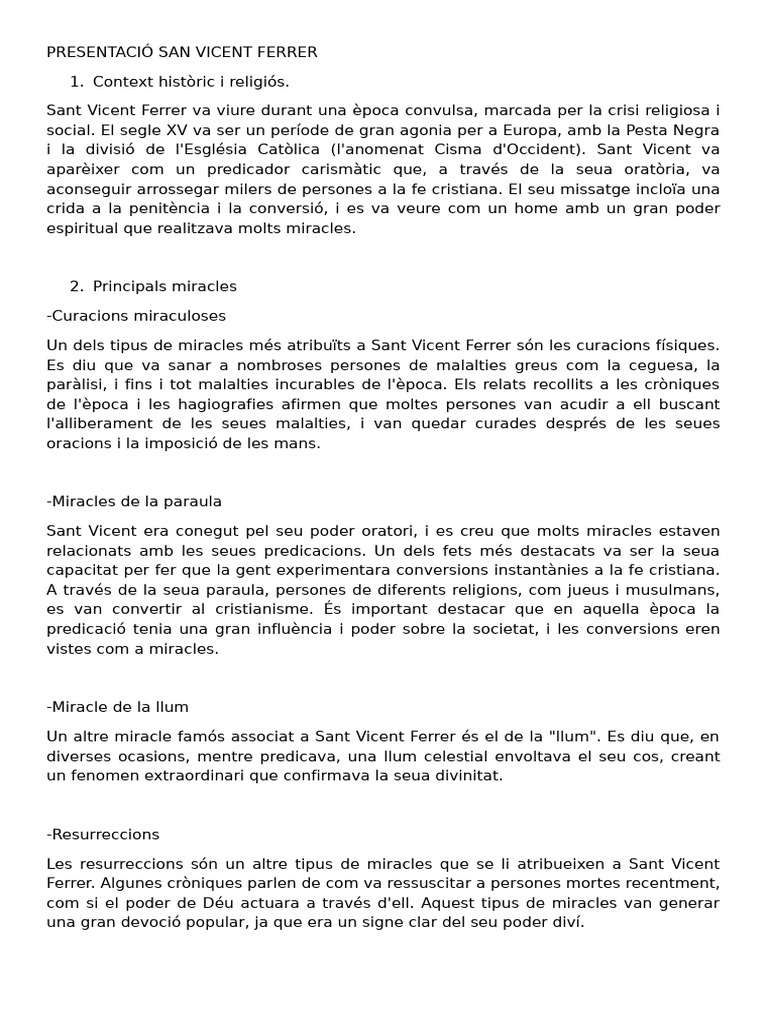 Sant Vicent Ferrer Informació | PDF