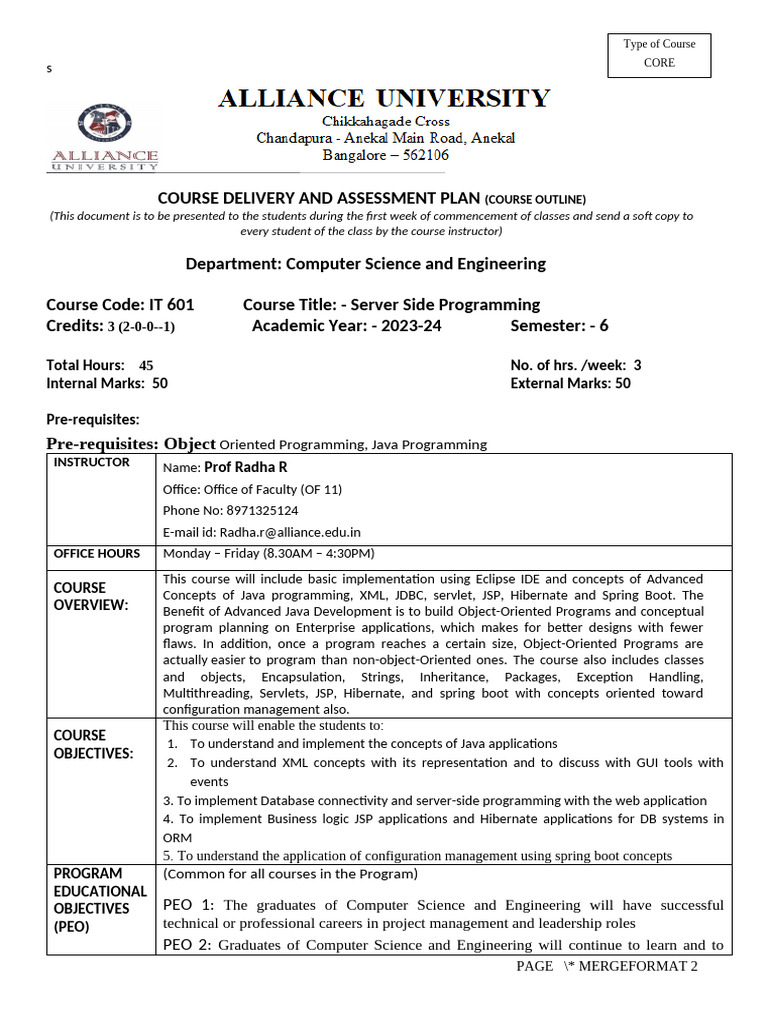 IT601_Server Side Programming | PDF | Engineering | Xml