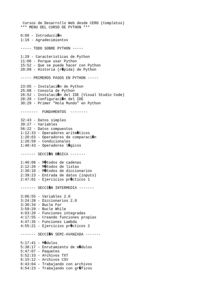 Curso de PYTHON Desde CERO (Completo) | PDF | Python (lenguaje de programación) | Ingeniería de ...